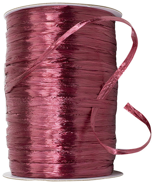 Premium - Pearl Finish Raffia Ribbon --- 1/4in x 100 yards --- Burgund ...
