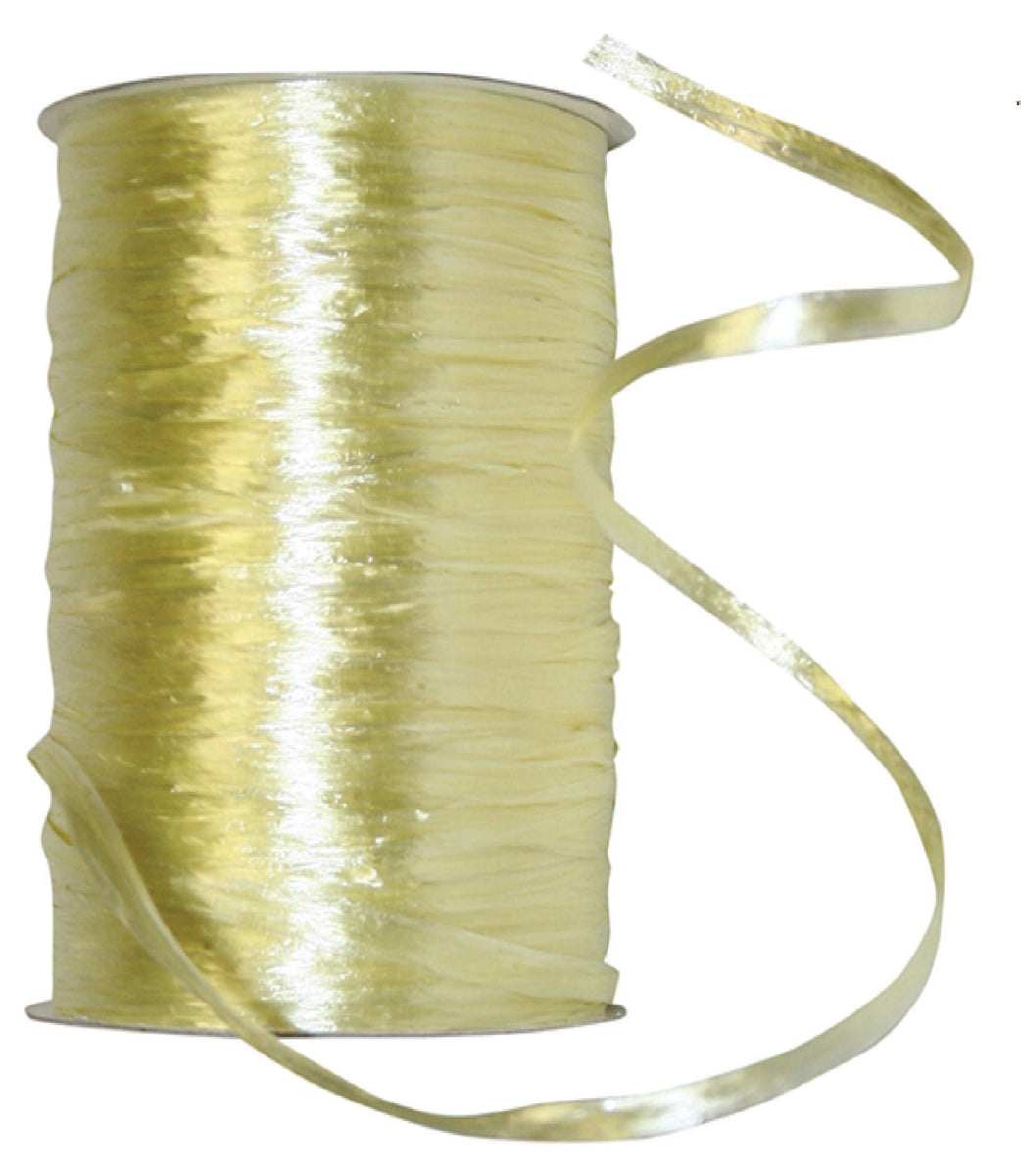 Premium - Pearl Finish Raffia Ribbon --- 1/4in x 100 yards --- Maize C ...