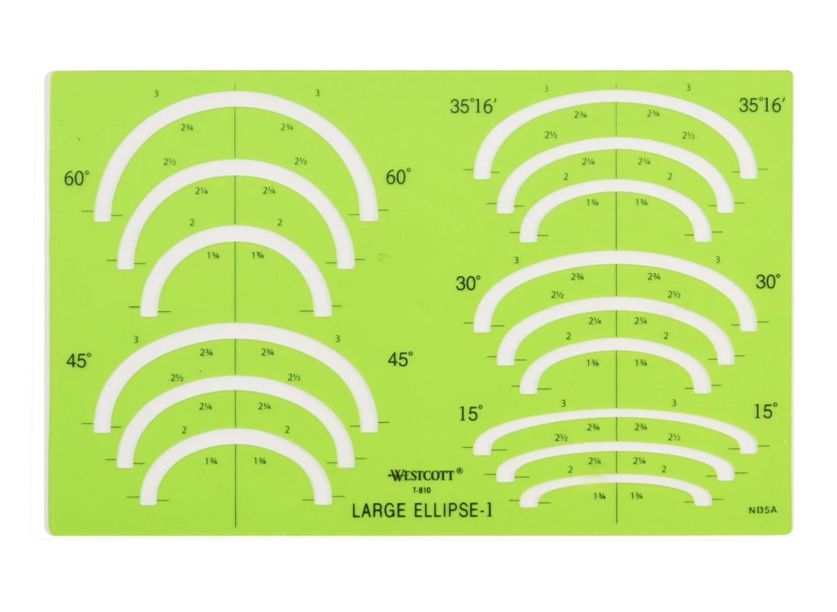 Westcott® -- Large Ellipse Template # 1 -- Ref. T-810 – Blanks for Crafters