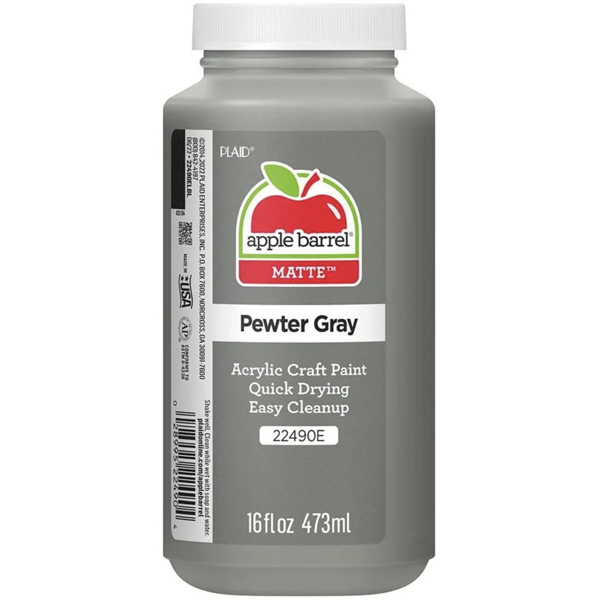 Apple Barrel® Acrylic Paint — Matte — Pewter Gray Color — Various Size ...
