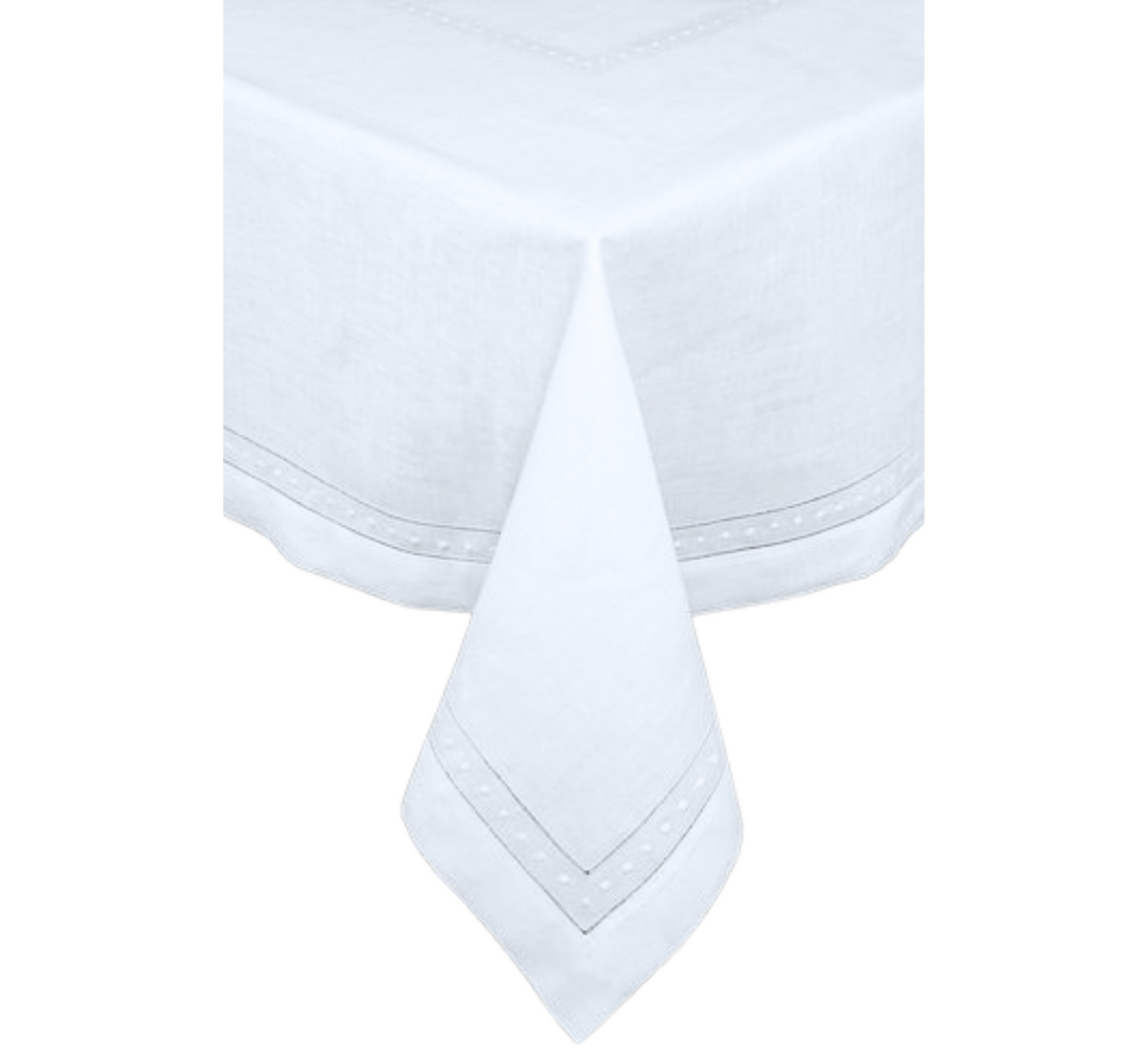 Classic Swiss Dots and Hemstitch Tablecloths --- 55% Linen / 45% Cotto ...
