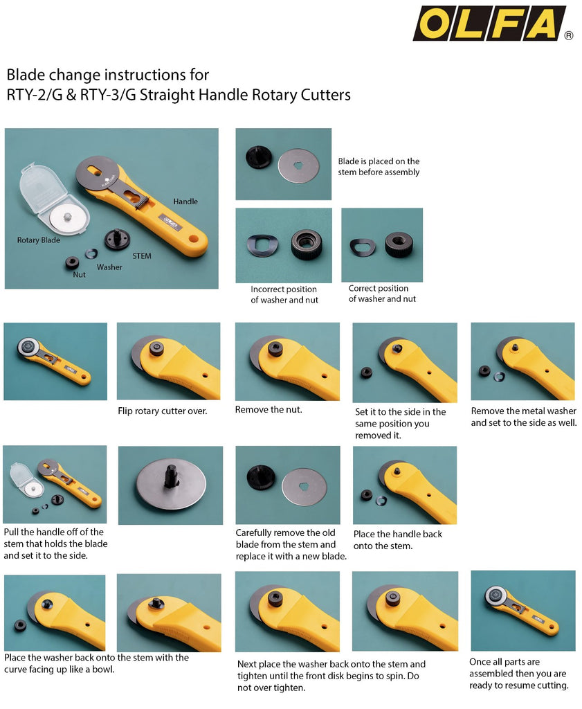 Standard Rotary Cutter (Straight Handle), 45mm by OLFA – Blanks for ...