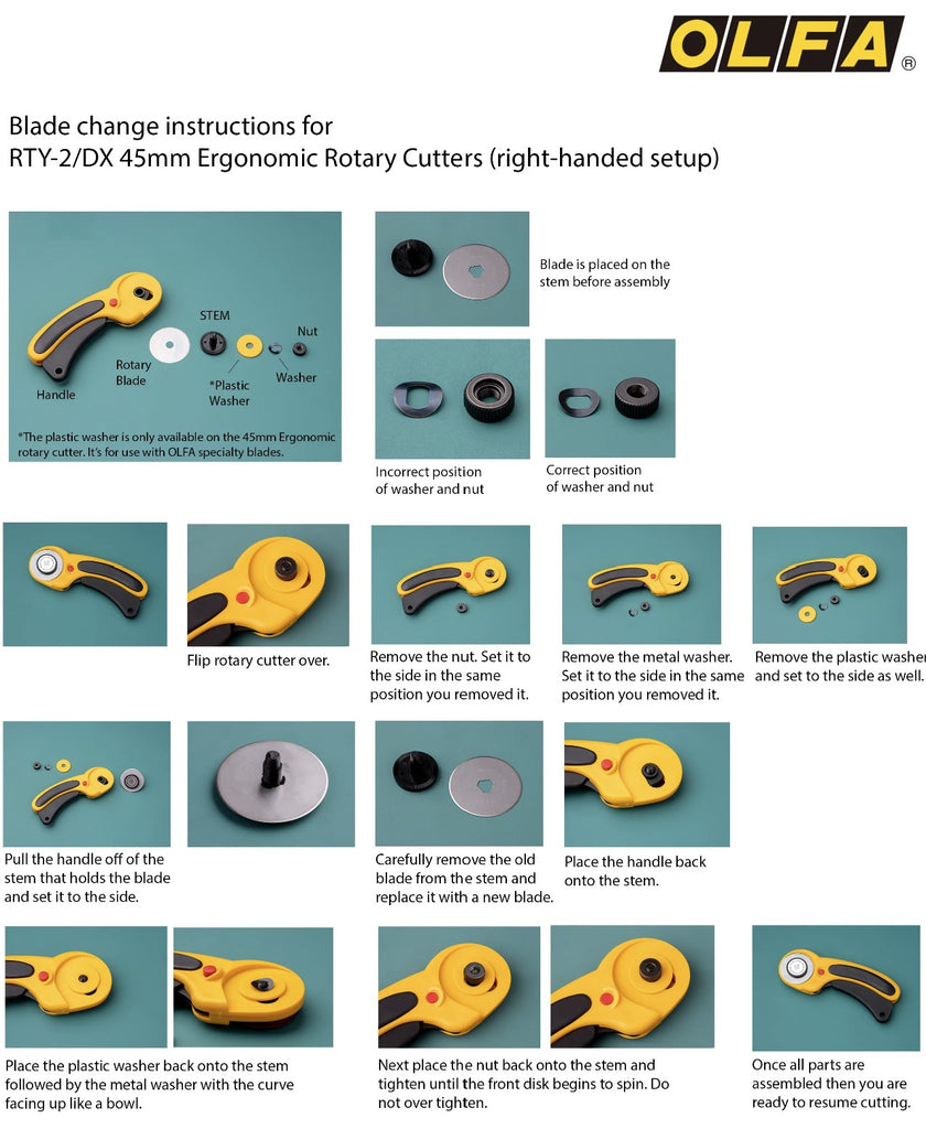 Ergonomic Rotary Cutter, 45mm by OLFA – Blanks for Crafters