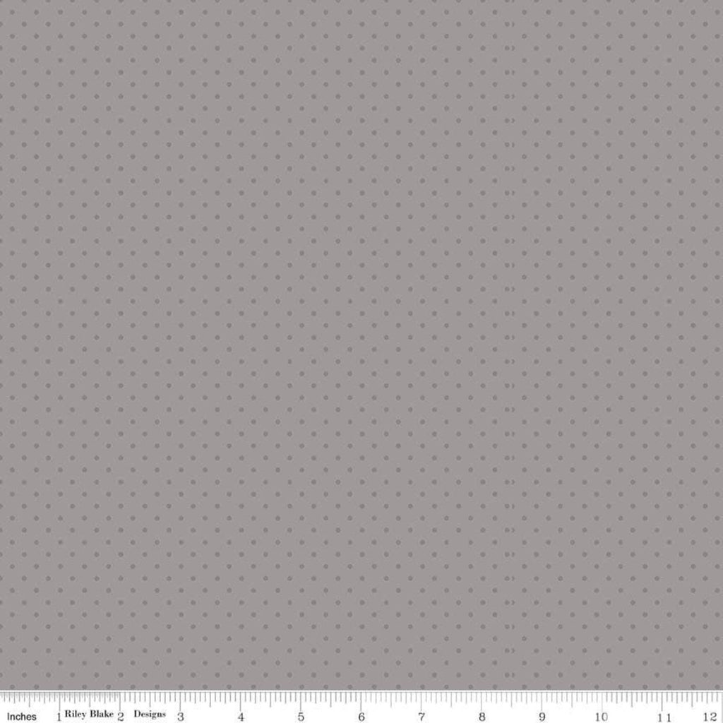 Gray Swiss Polka Dots - Gray Background Fabric, 100% Cotton, Ref. C790 ...