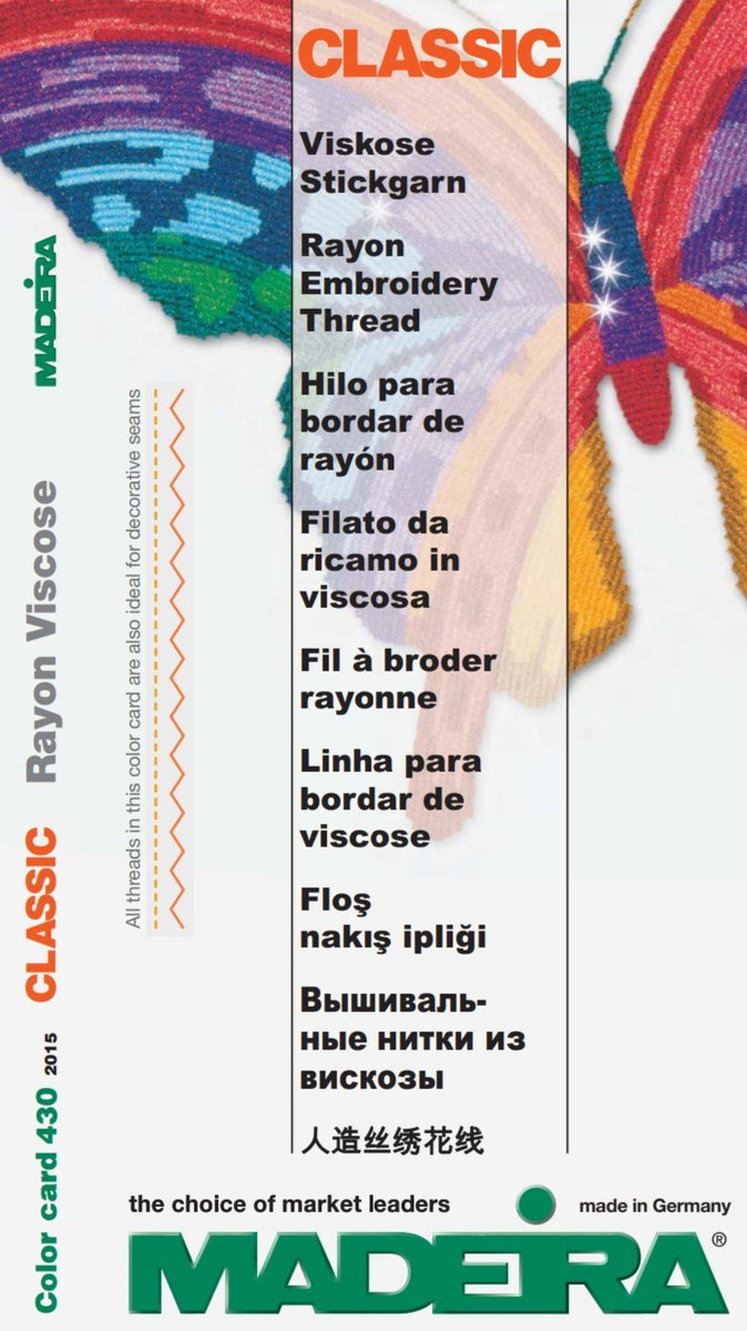 Color Card (Classic Rayon Embroidery Thread) by MADEIRA – Blanks for ...