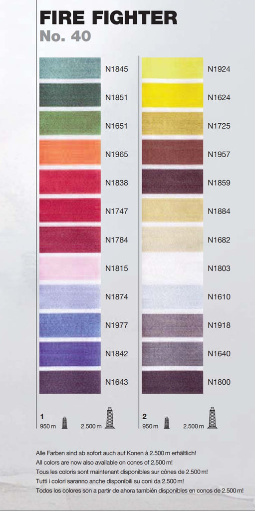Color Card (Fire Fighter - Flame Resistant Embroidery Thread) by MADEI ...
