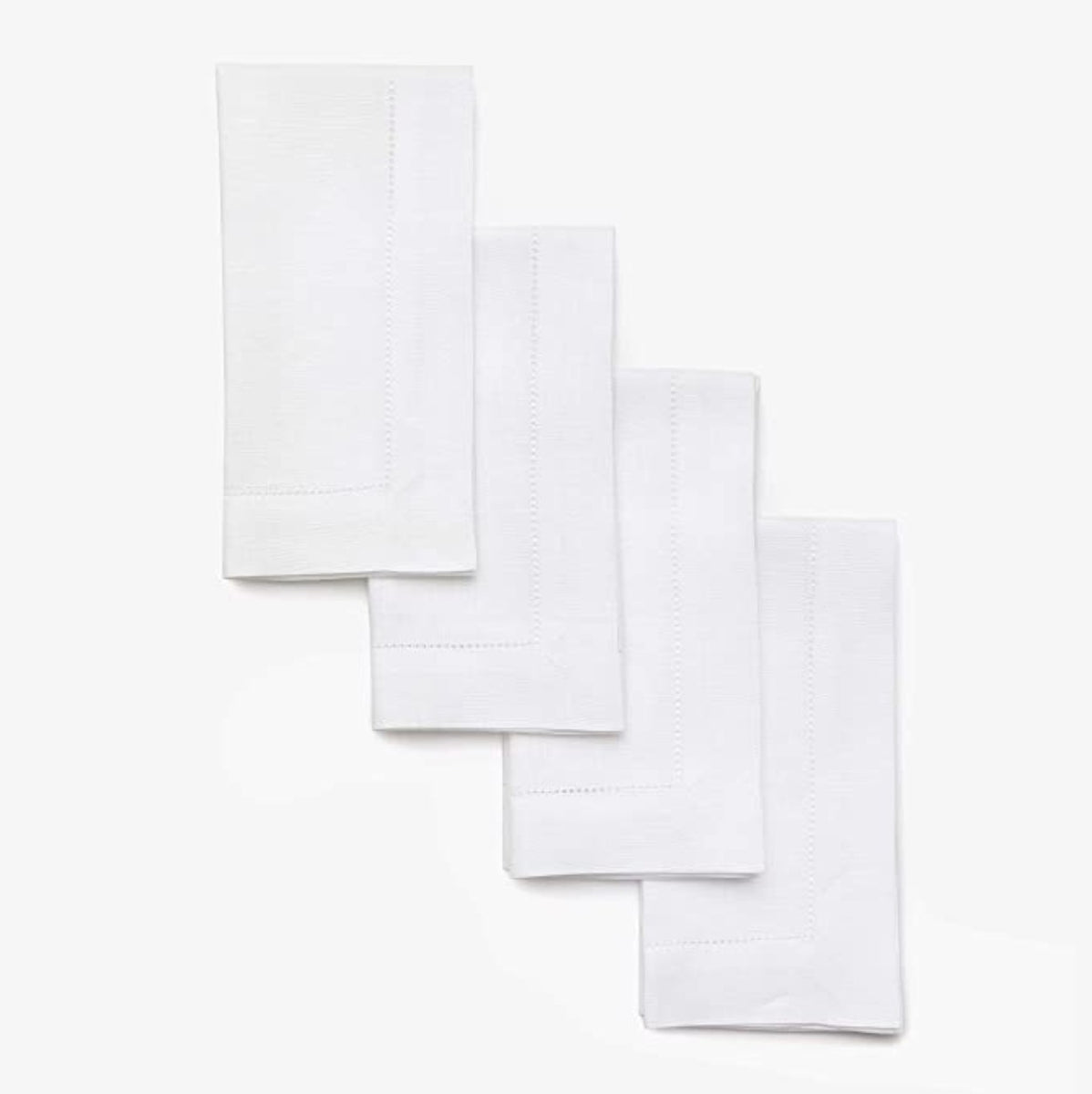 White Hemstitch Table Linen Collection, 100% Linen – Blanks for Crafters
