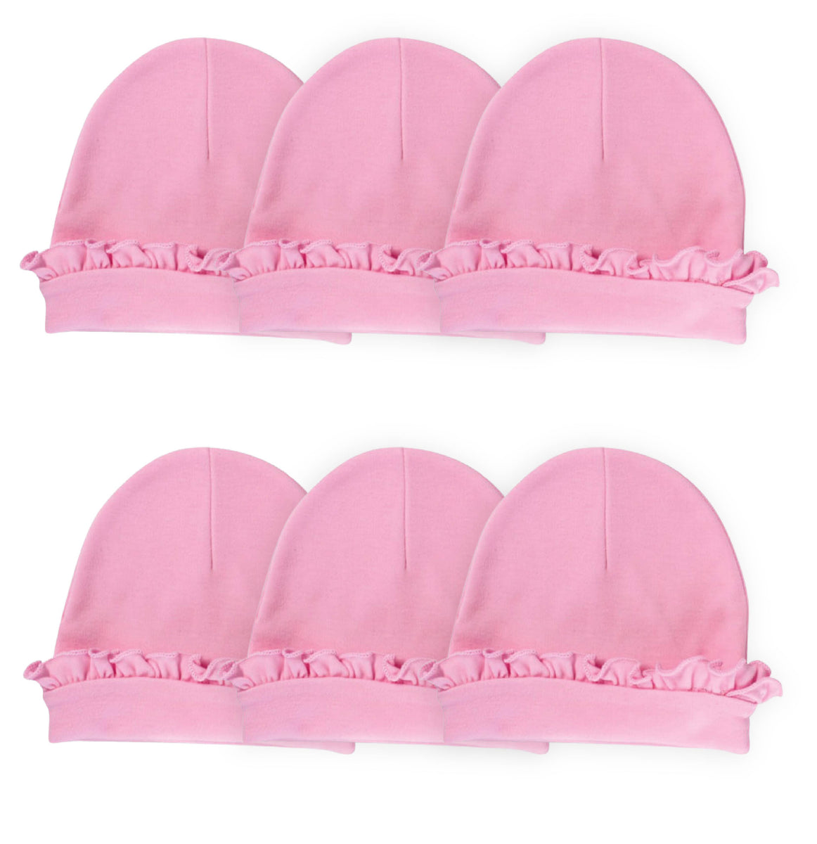 Sublimation Baby Beanie Hat with Ruffle Trim (Pink), 65% Polyester / 3 ...